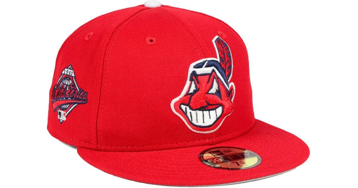 KTZ Cleveland Indians Retro World Series Patch 59fifty Fitted Cap in ...