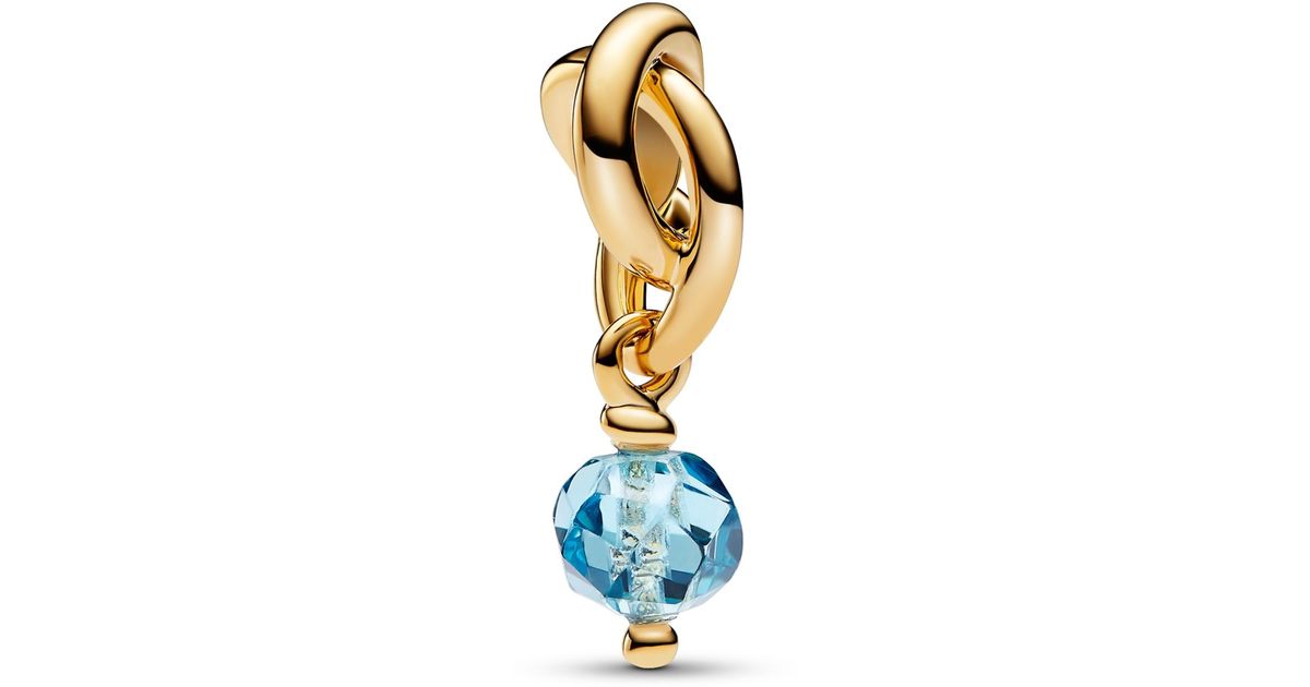 PANDORA 14k Gold-plated Turquoise Blue Eternity Circle Dangle Charm | Lyst