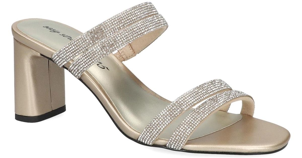 Easy Street Jemma Block Heel Dress Sandals in White | Lyst