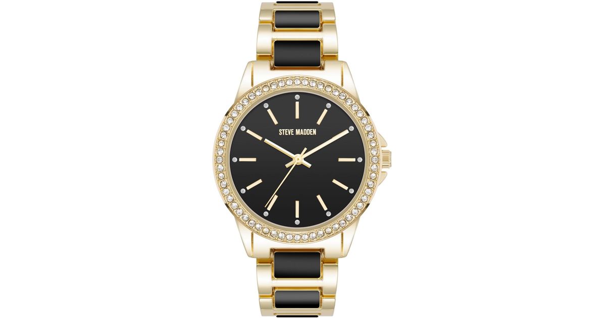 Steve Madden Signature Black Enamel And Gold-tone Alloy Metal Bracelet ...