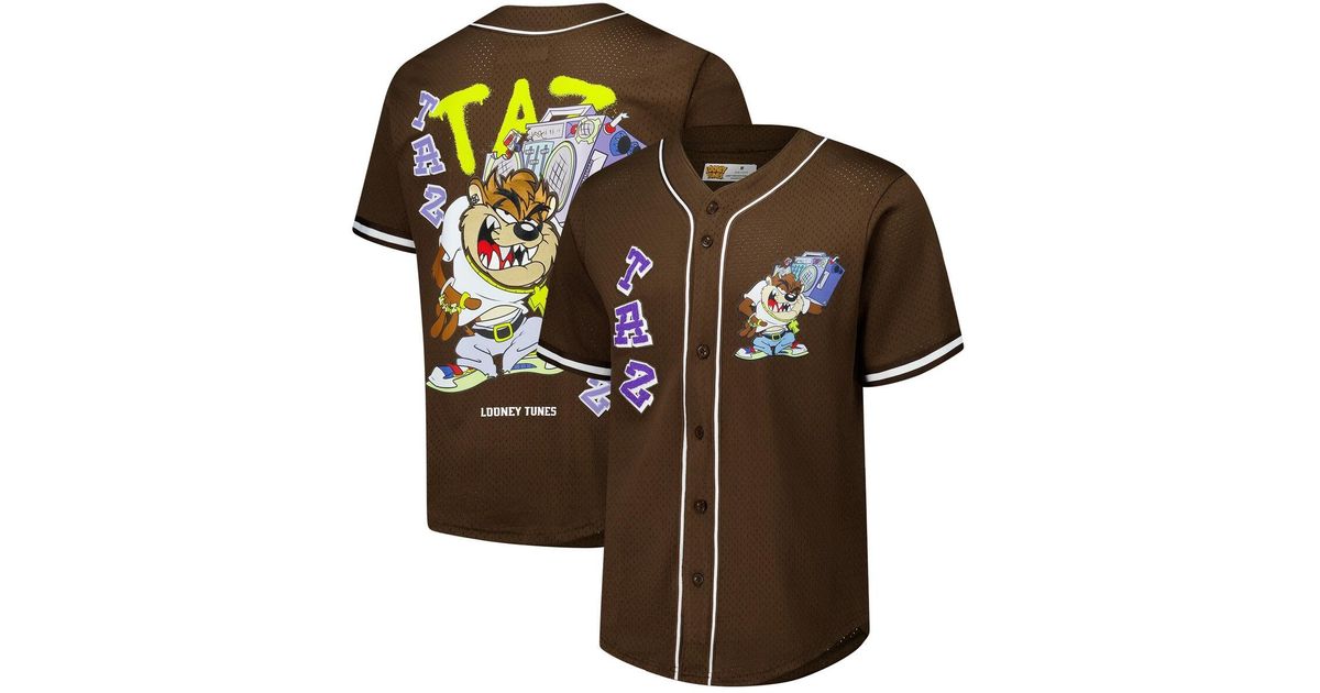 FREEZE MAX Looney Tunes Hip Hop Taz Button-up Baseball Jersey in Green ...