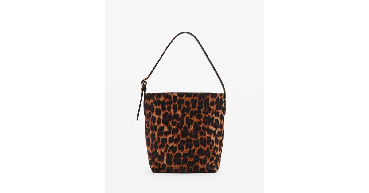 Mango Leopard-print Shopper Bag in Brown | Lyst