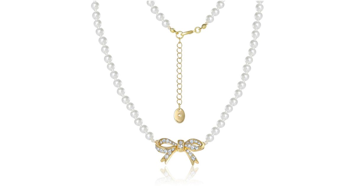 Juicy Couture Pave Bow in White | Lyst