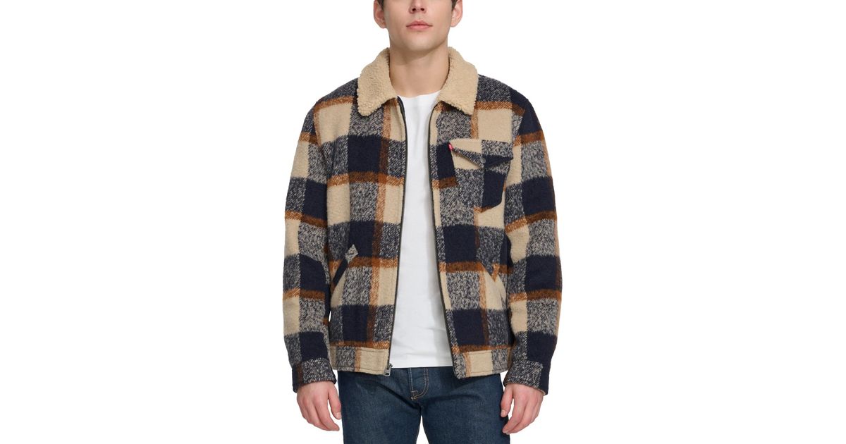 Levi's Plaid Full-zip Depot Jacket in Blue for Men | Lyst