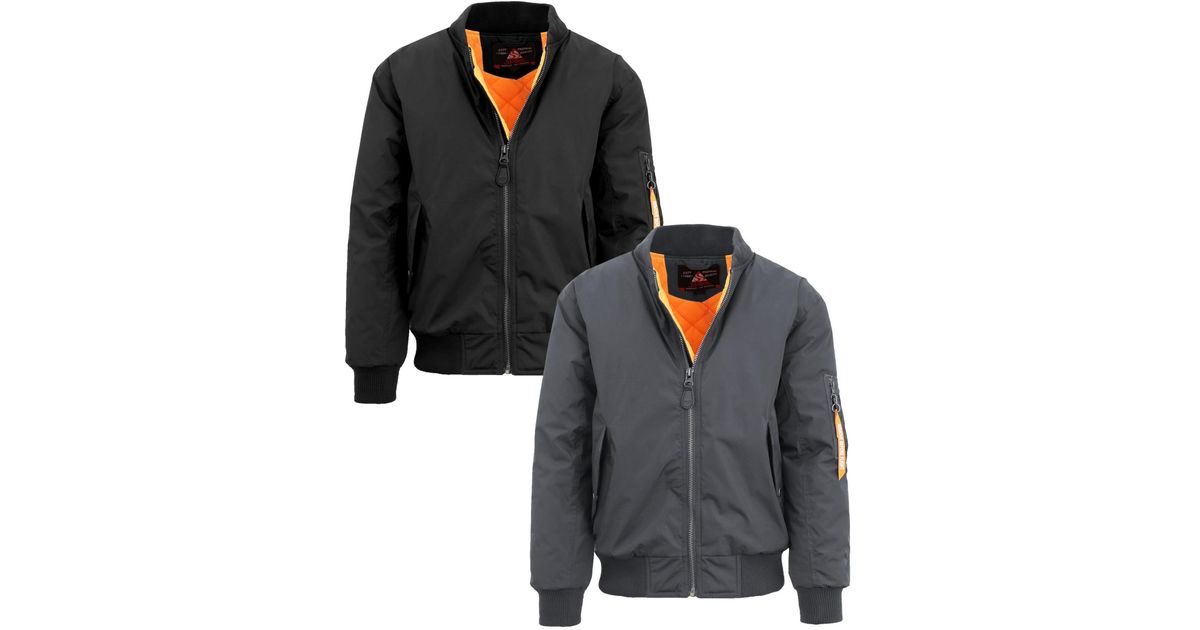 Spire By Galaxy Heavyweight Ma-1 Bomber Flight Jacket in Black for Men ...