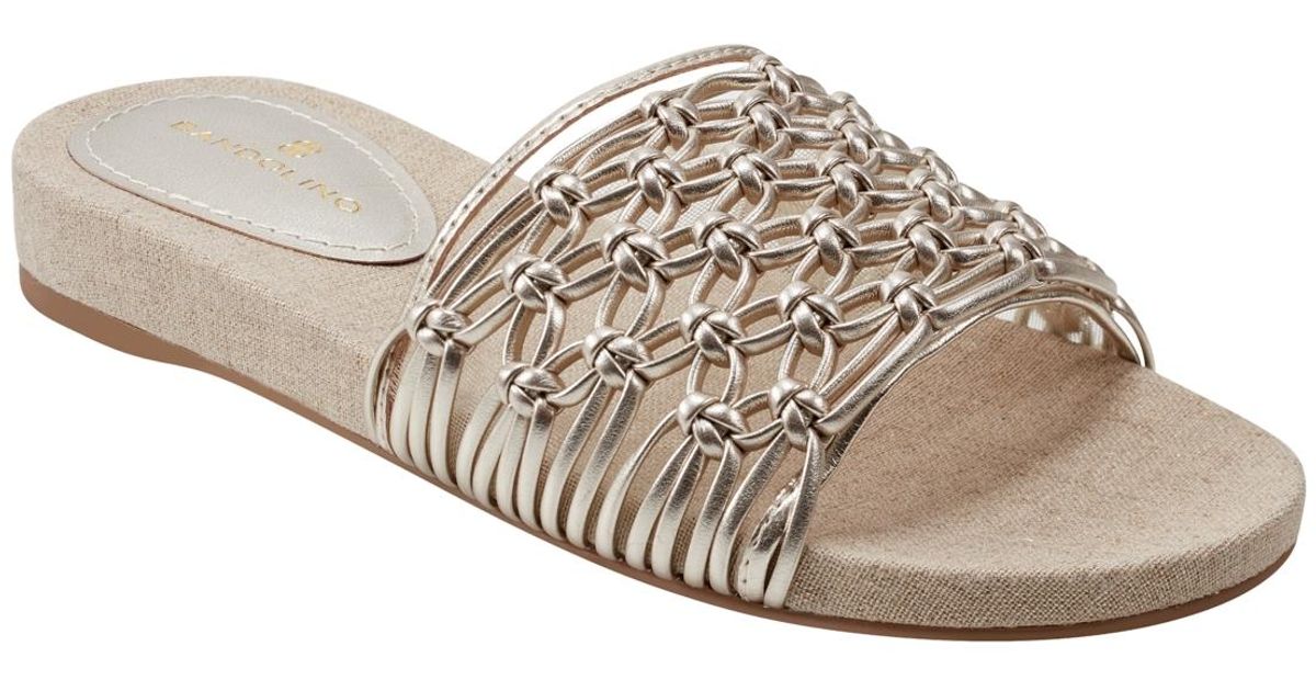 Bandolino Melly Knotted Upper Flat Slide Sandals in White | Lyst