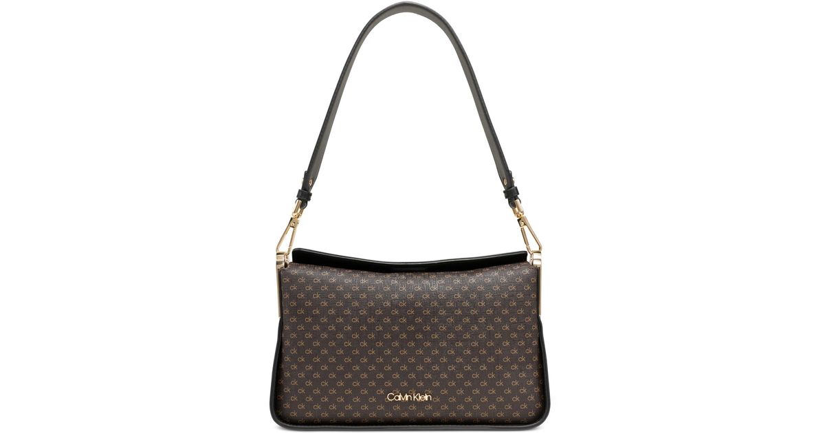Calvin Klein Fay Signature Demi Shoulder in Black | Lyst