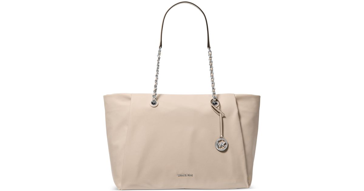Michael Kors Michael Georgia Extra Large Top Zip Nylon Tote in Natural ...