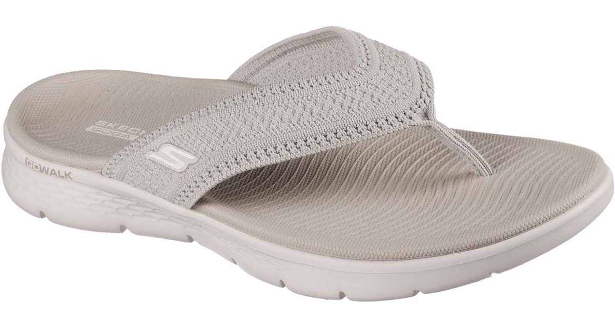 Skechers Go Walk Flex Flip-flop Thong Sandals From Finish Line in Gray ...