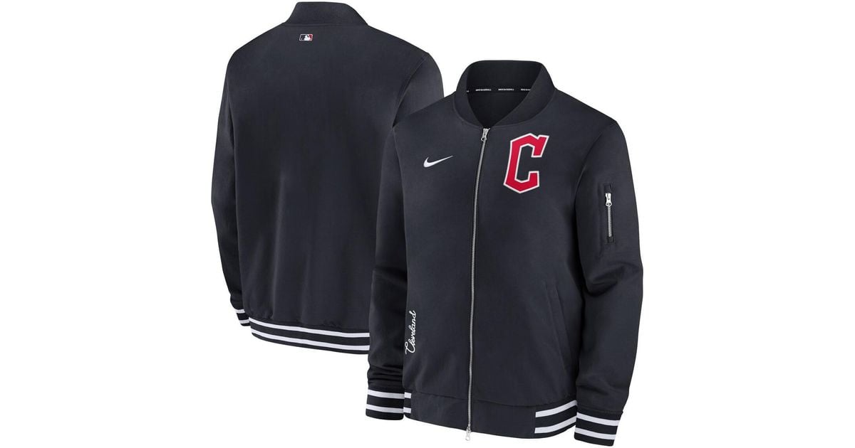 Nike Cleveland Guardians Authentic Collection Full-zip Bomber Jacket in ...