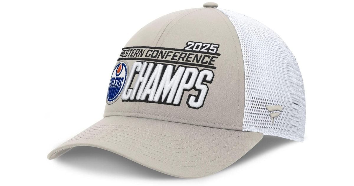 Fanatics Gray/white Edmonton Oilers 2025 Nhl Western Conference ...