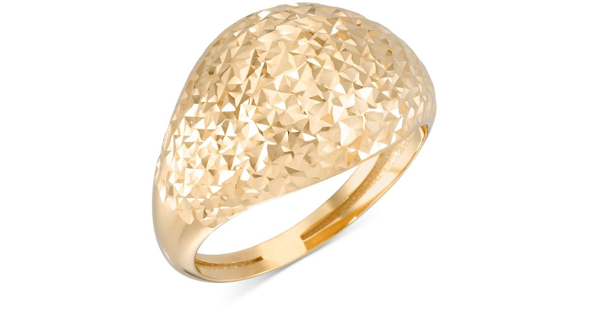 Macy's Diamond-cut Textured Ring in Metallic | Lyst