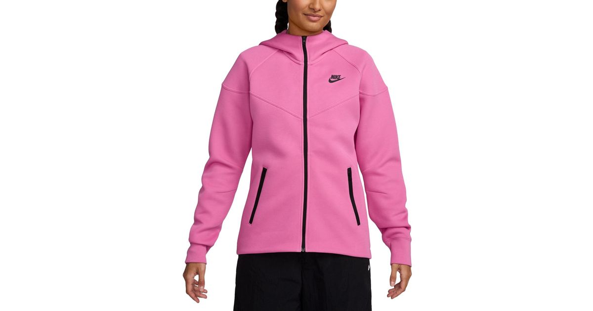 Nike Sportswear Tech Fleece Windrunner Full-zip Hoodie in Pink | Lyst