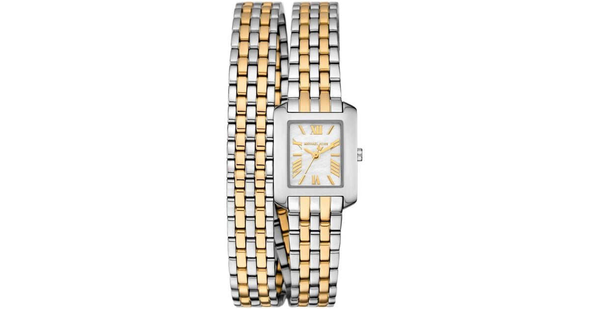 Michael Kors Emery Three-hand Two-tone Stainless Steel Double Wrap ...