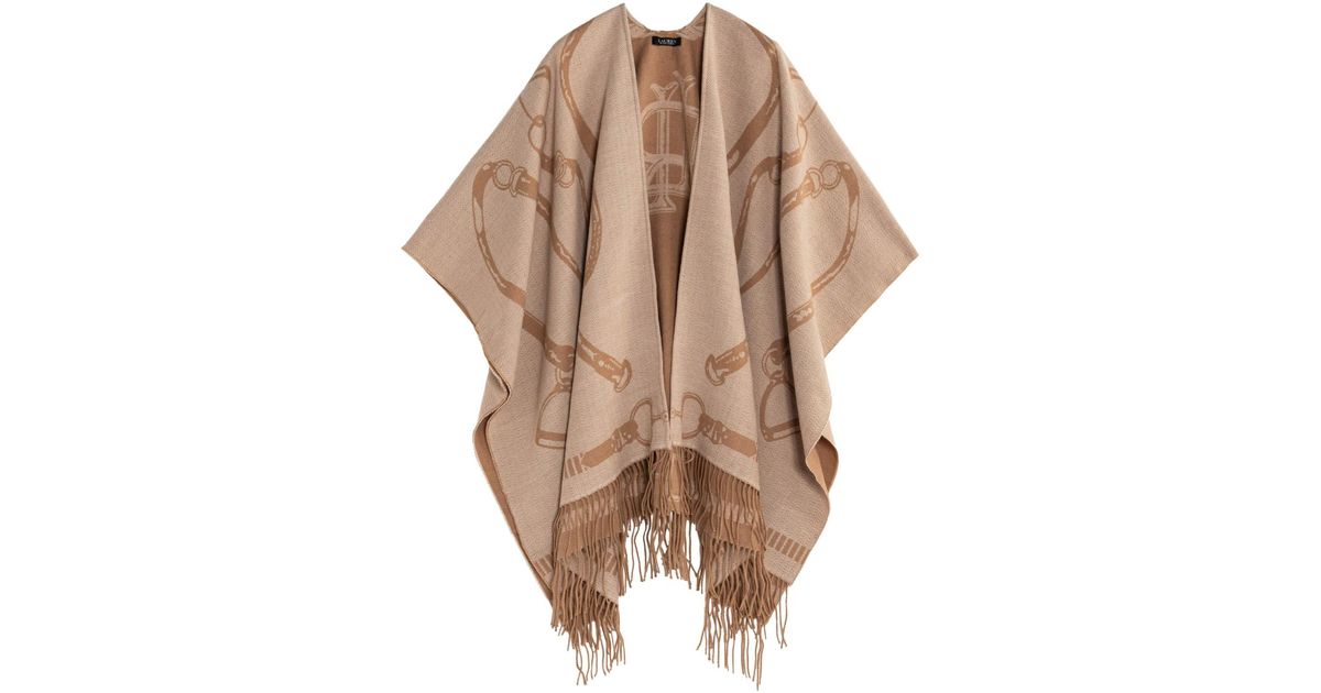 Ralph Lauren Equestrian Oversized Ruana in Brown | Lyst