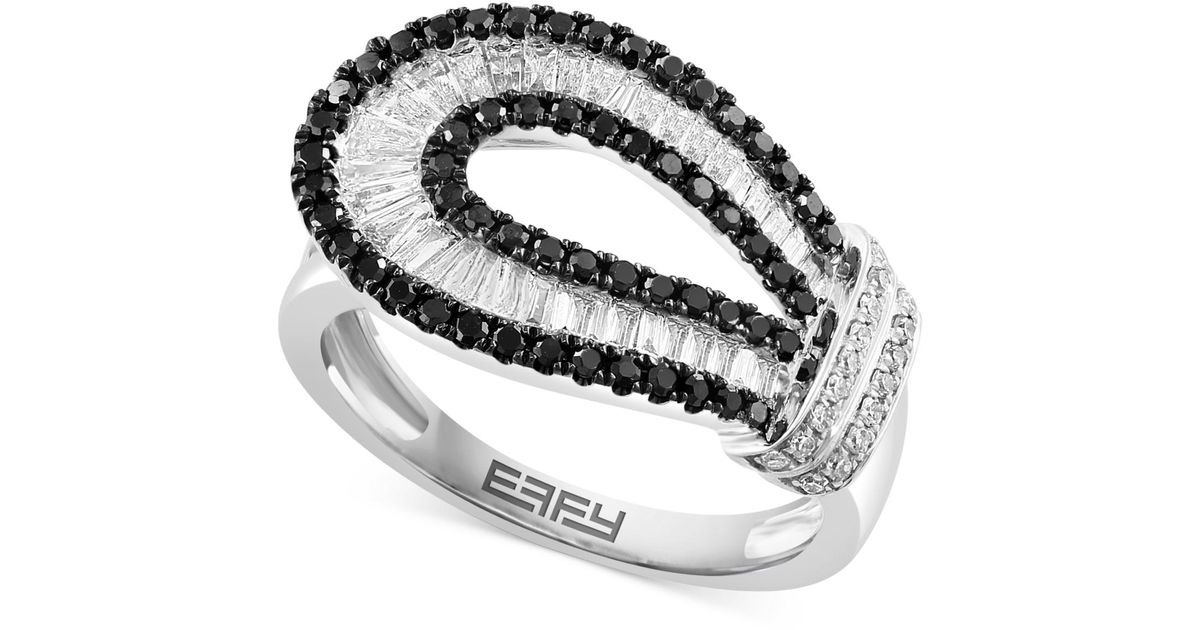 Effy Effy Black & White Diamond Loop Statement Ring (5/8 Ct. T.w. in ...