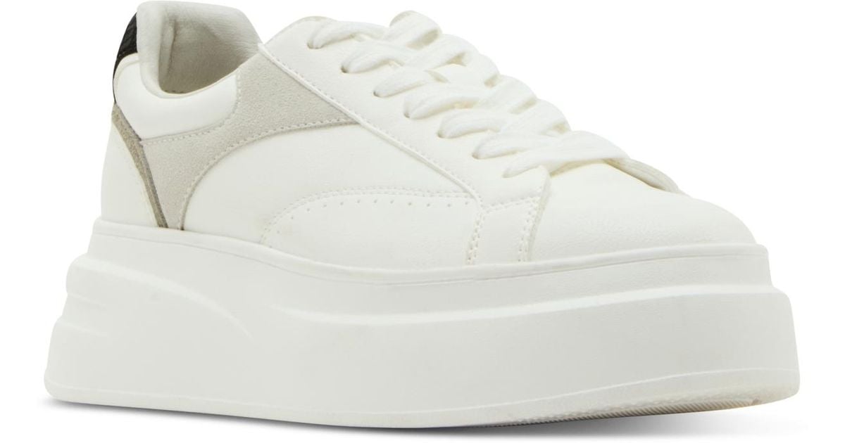 Steve Madden Venture Platform Lace-up Sneakers in White | Lyst