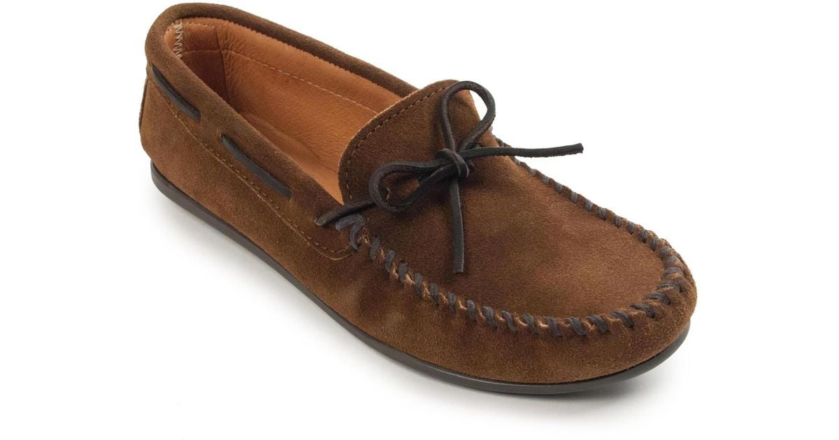 Minnetonka Suede Classic Moc Loafers in Brown for Men | Lyst