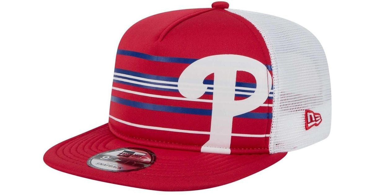 KTZ Philadelphia Phillies 9fifty A-frame Trucker Snapback Hat in Red ...