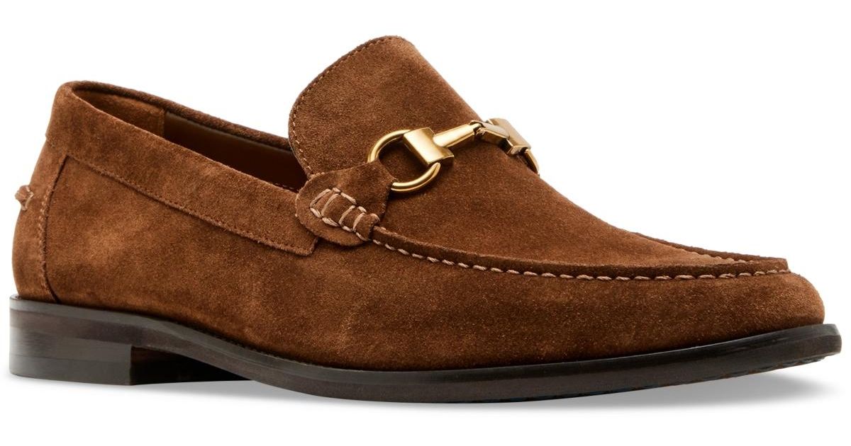 Steve Madden Arista Suede Bit Loafer in Brown for Men | Lyst
