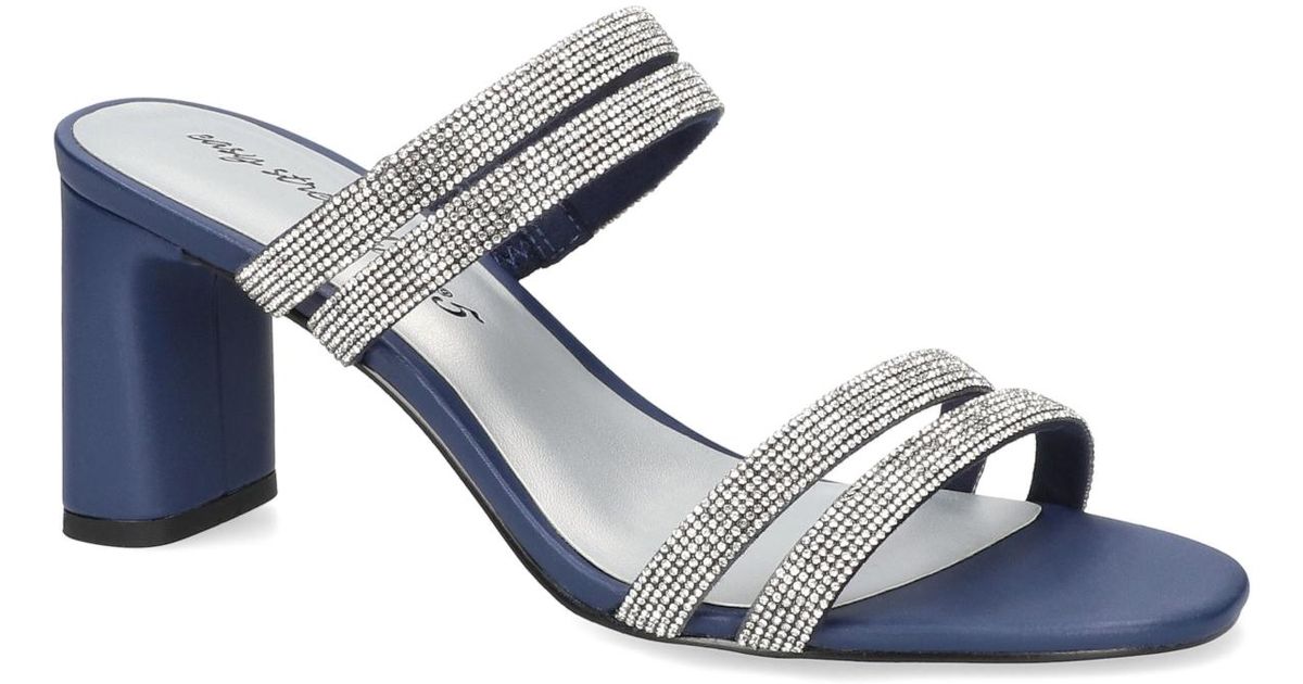 Easy Street Jemma Block Heel Dress Sandals in Blue | Lyst