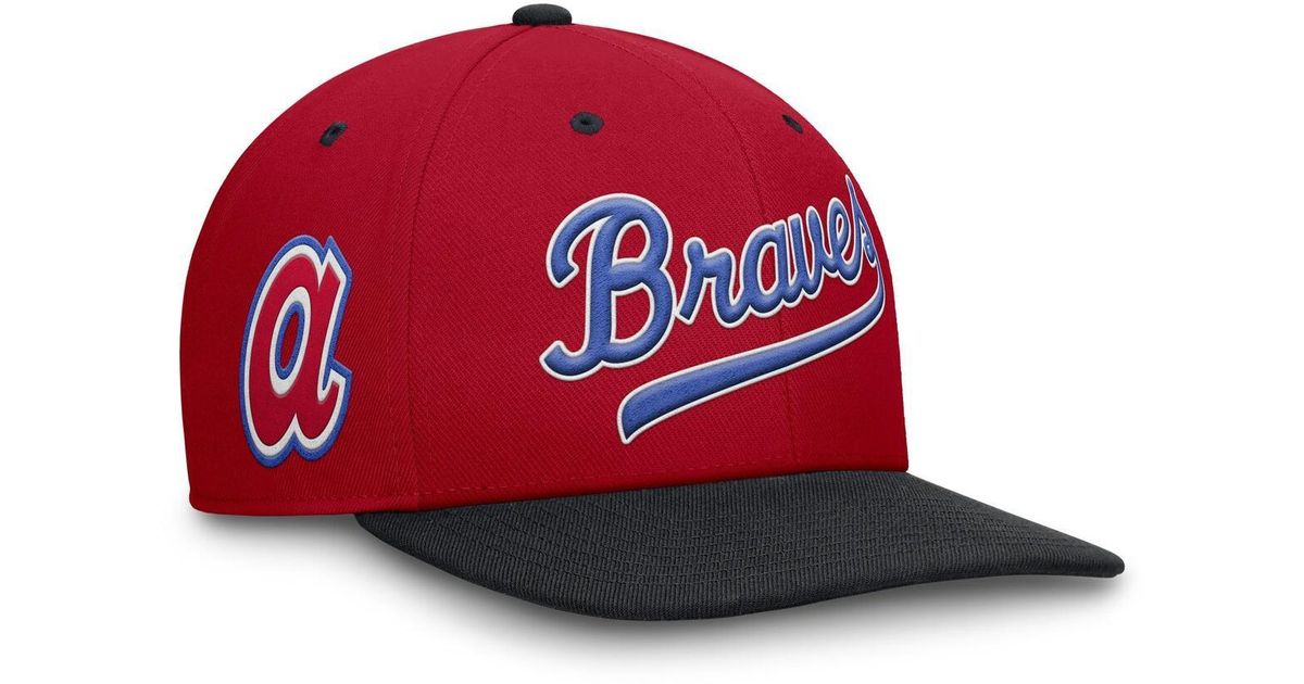 Nike Red/navy Atlanta Braves Cooperstown Collection Pro Performance ...