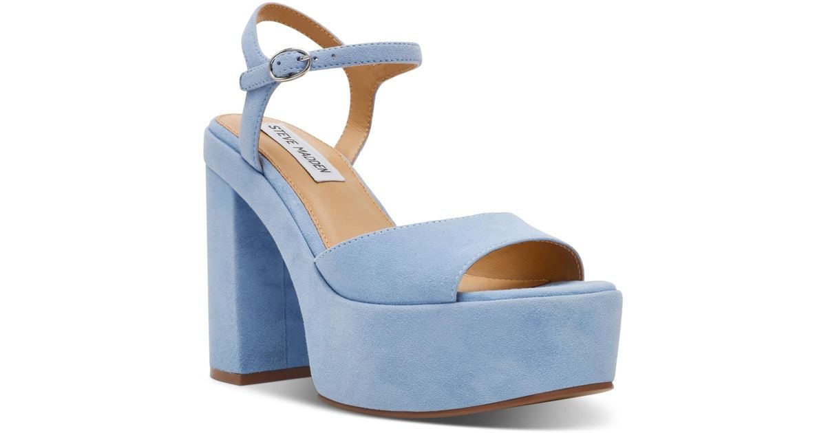 Steve Madden Odina Two-piece Platform Sandals in Blue | Lyst