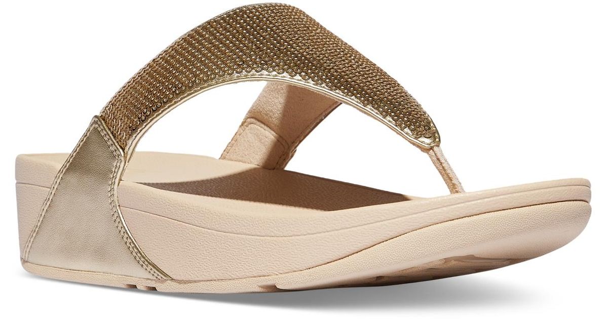 Fitflop Lulu Sequin Thong Sandals in Metallic | Lyst