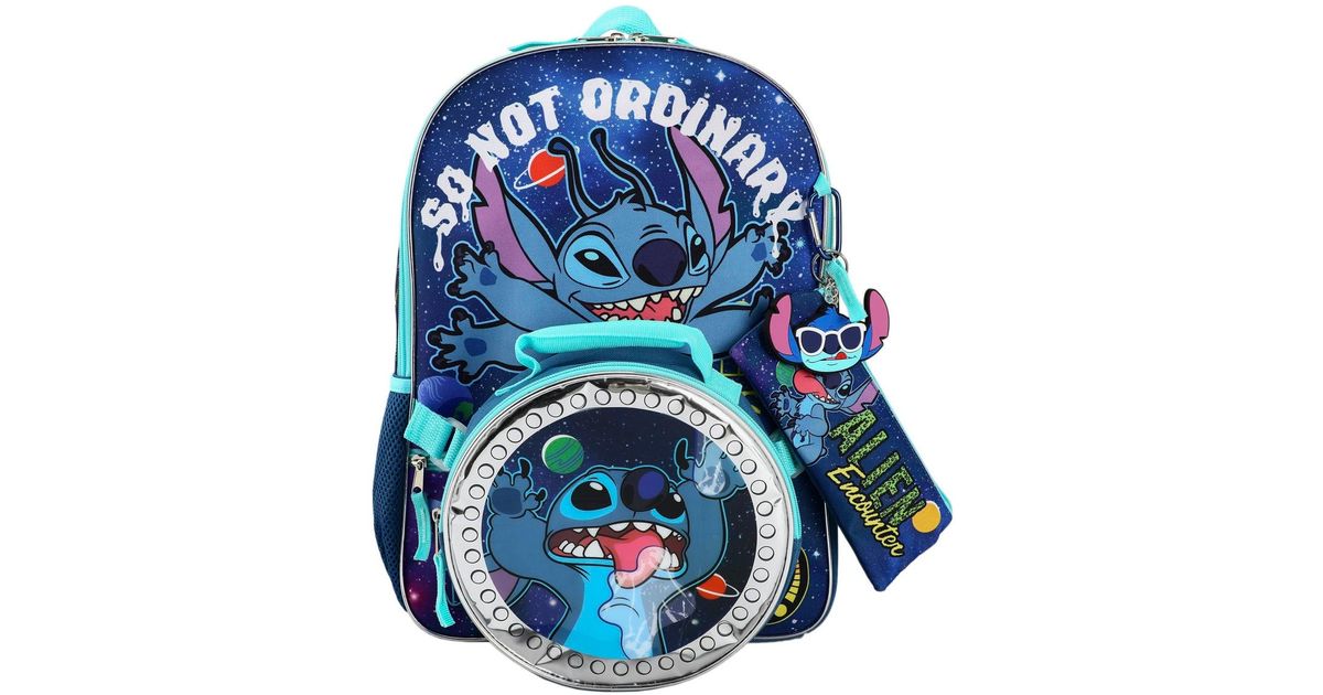 Disney Lilo & Stitch So Not Ordinary 5-piece Backpack Set For School in ...