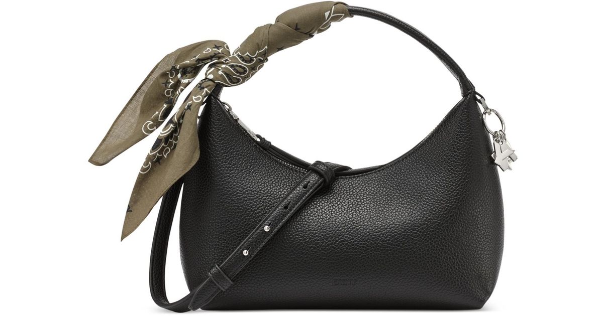 DKNY Imma Small Bandana Crossbody Bag in Black | Lyst