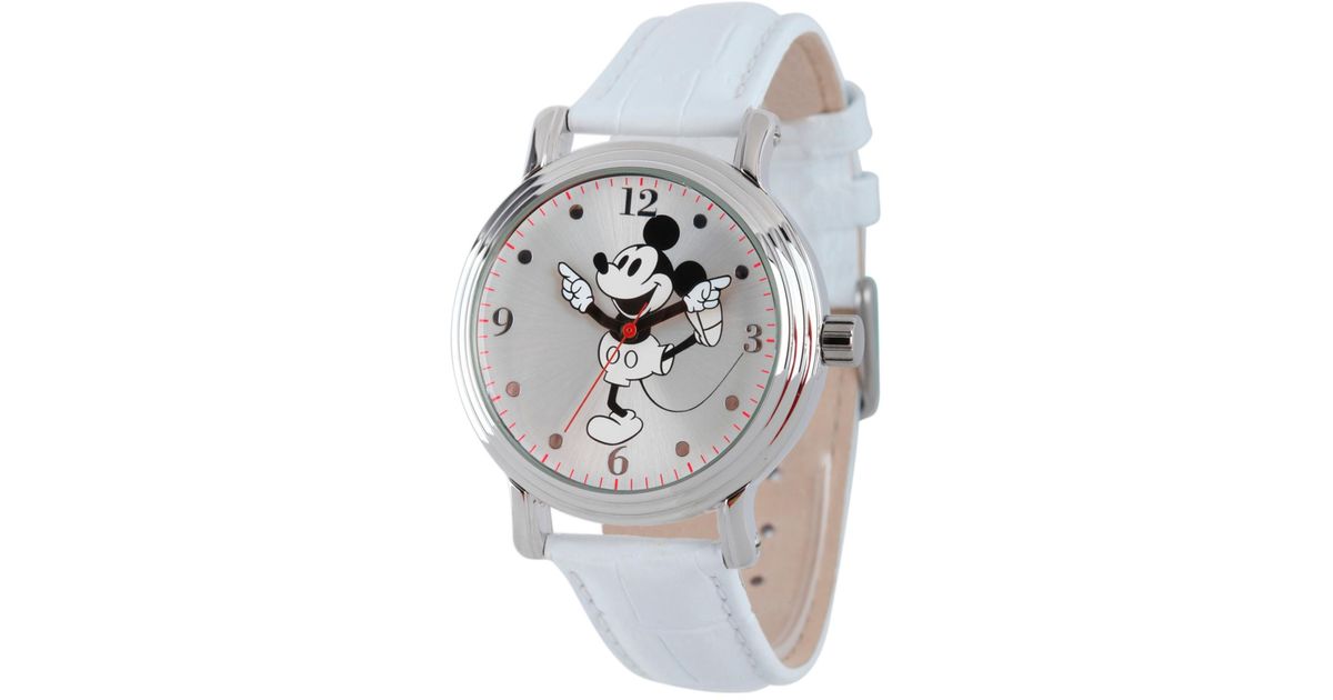 ewatchfactory Disney Mickey Mouse Shiny Silver Vintage Alloy Watch in ...