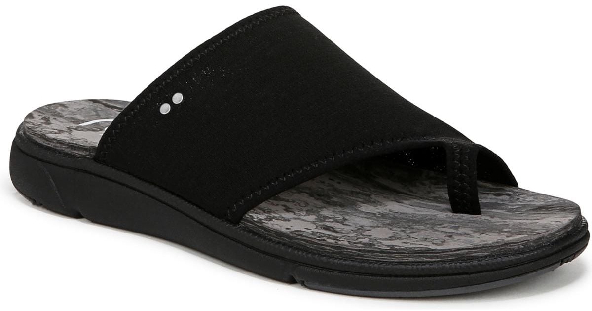 Ryka Margo-slide Toe Loop Sport Sandals in Black | Lyst