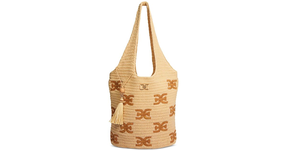 Sam Edelman April North South Crochet Logo Tote in Metallic | Lyst