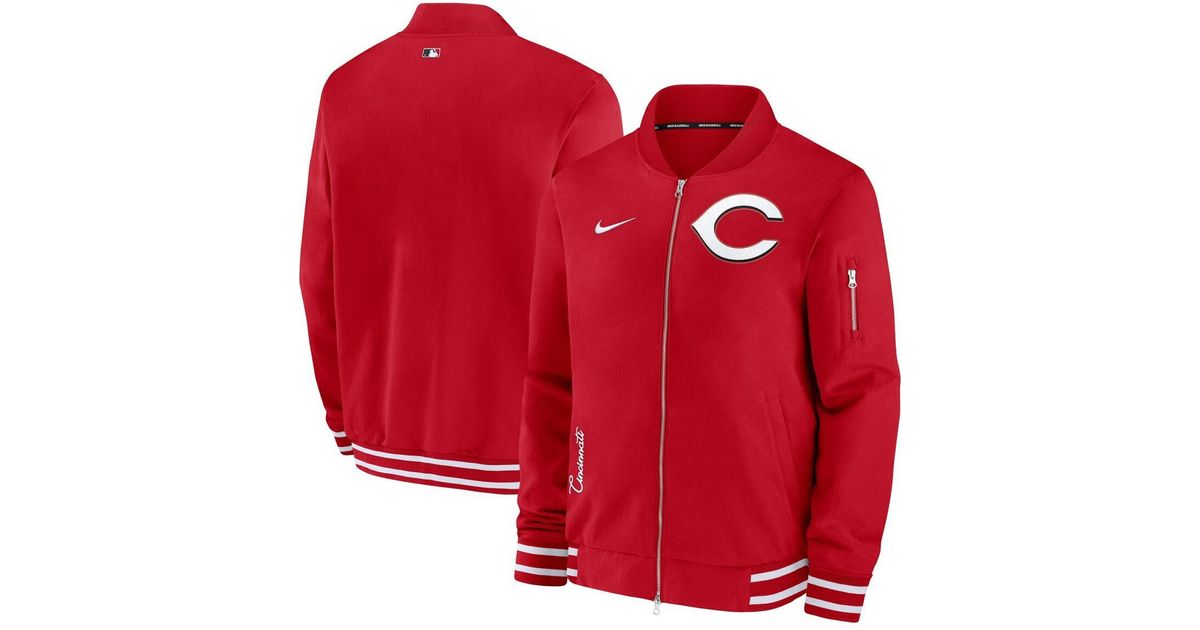 Nike Cincinnati S Authentic Collection Full-zip Bomber Jacket in Red ...
