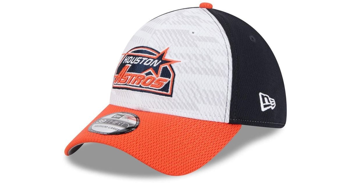 KTZ Navy/orange Houston Astros 2025 Mlb Clubhouse 39thirty Flex Hat in ...