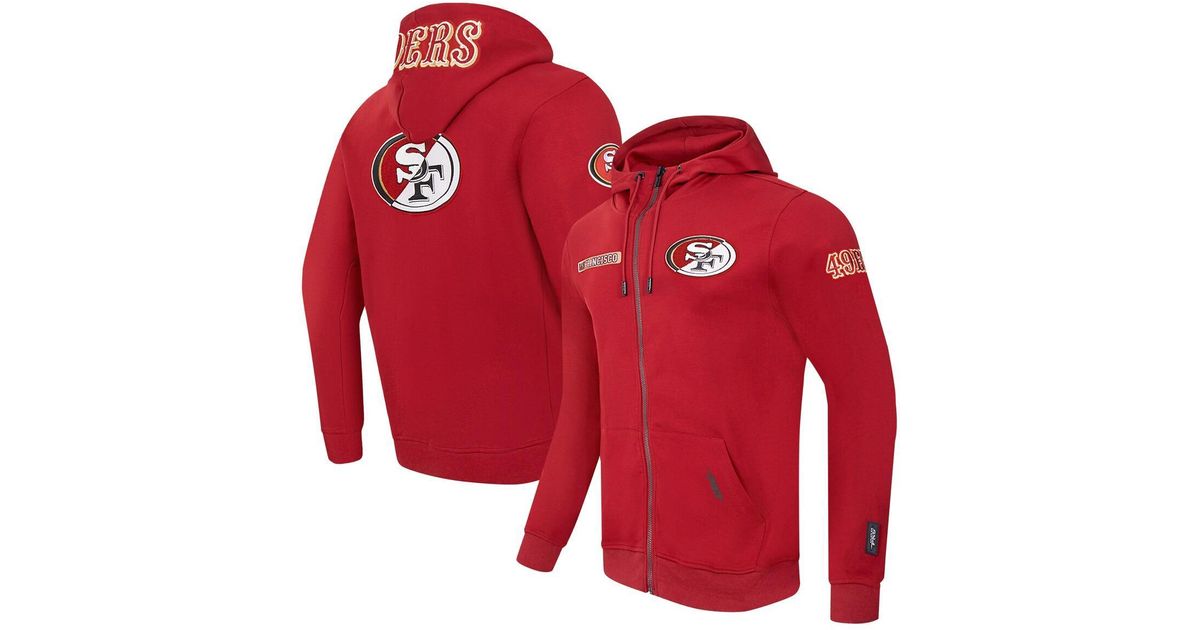 Pro Standard San Francisco 49ers Split Logo Double Knit Full-zip Hoodie ...