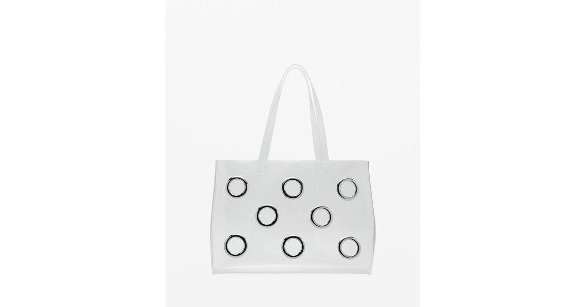 Mango Transparent Tote Bag in White | Lyst