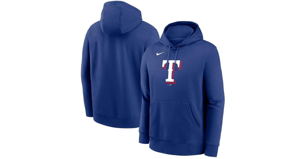 Nike Texas Rangers Logo Club Fleece Pullover Hoodie in Blue for Men | Lyst