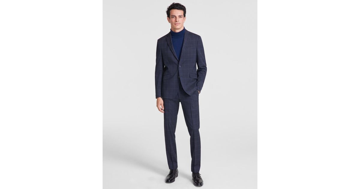 Kenneth Cole Techni-cole Slim-fit Stretch Suit in Blue for Men | Lyst