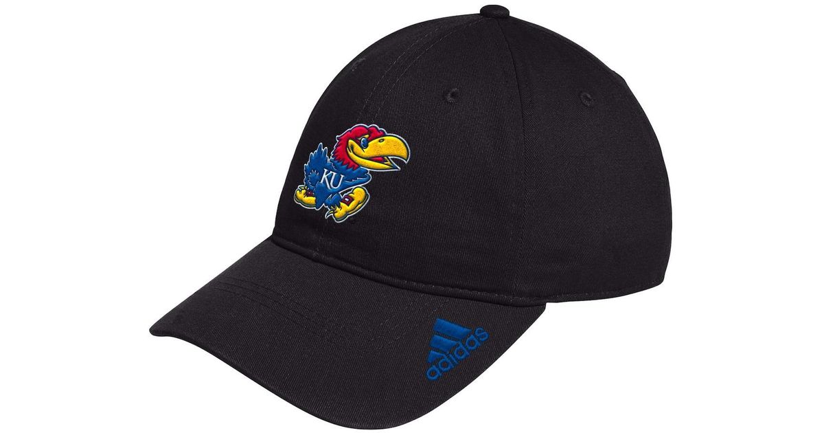 adidas Kansas Jayhawks Locker Room Logo Slouch Adjustable Hat in Blue ...
