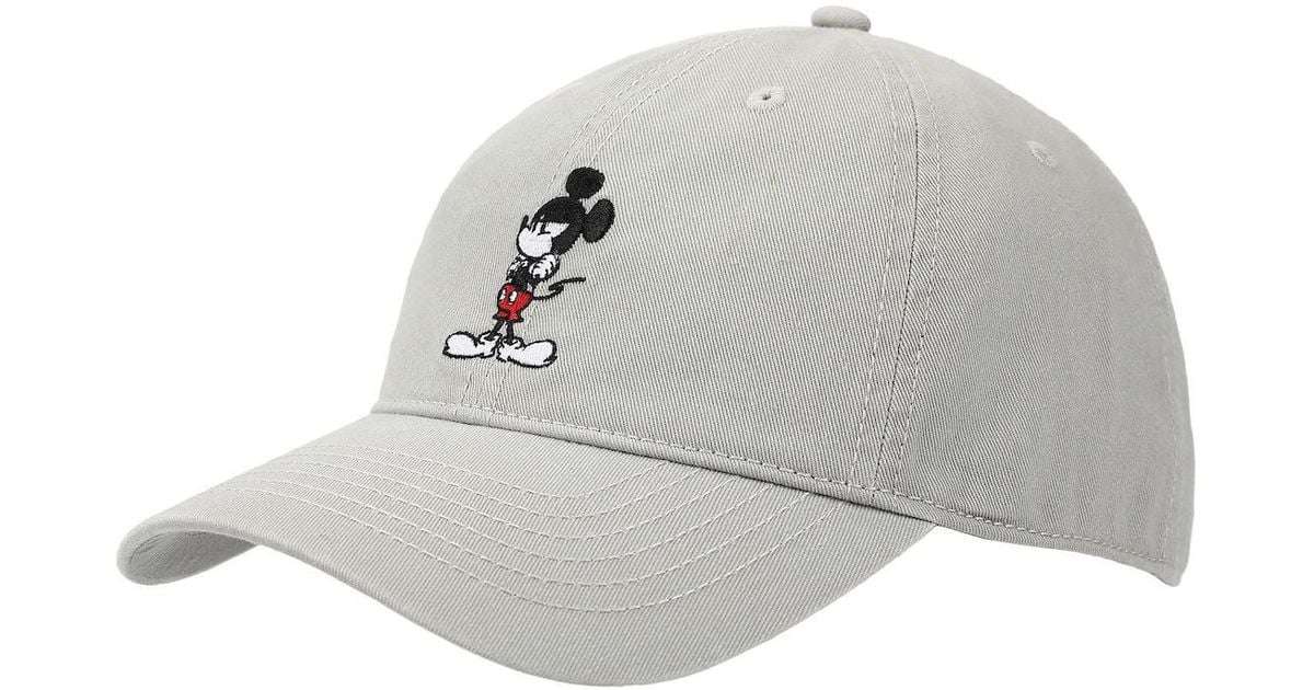 Disney Mickey Mouse White Unstructured Baseball Cap in Gray for Men | Lyst