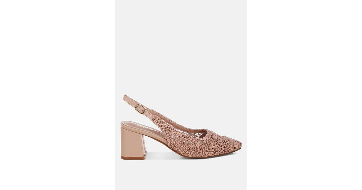 LONDON RAG Tolina Woven Design Slingback Sandals in White | Lyst