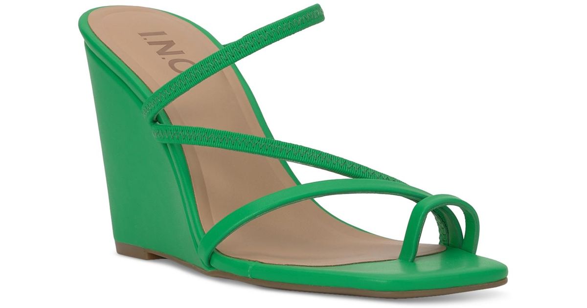 INC International Concepts Eiana Toe-ring Wedge Sandals in Green | Lyst
