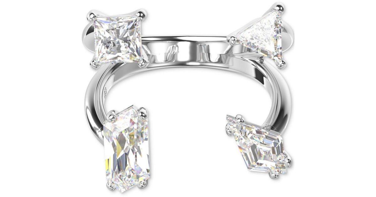 Swarovski Tone Mesmera Crystal Open Ring in Metallic | Lyst