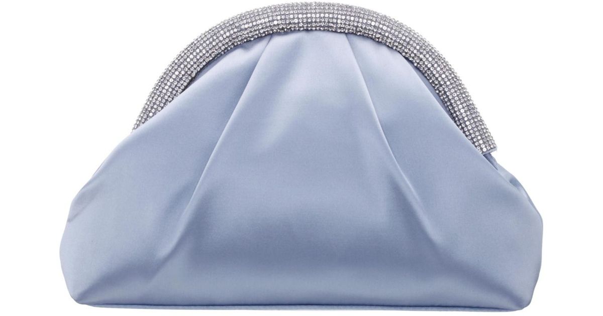 Nina Small Crystal Trim Frame Clutch in Blue | Lyst