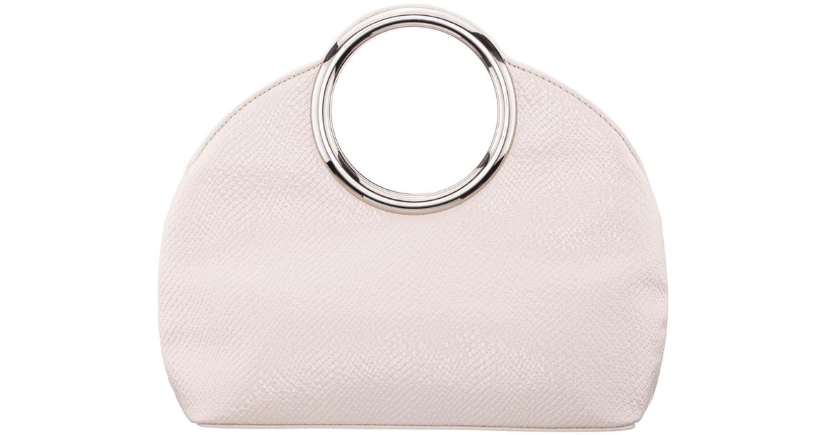 Nina Metal Handles Embossed Snake Hobo Bag in Pink | Lyst