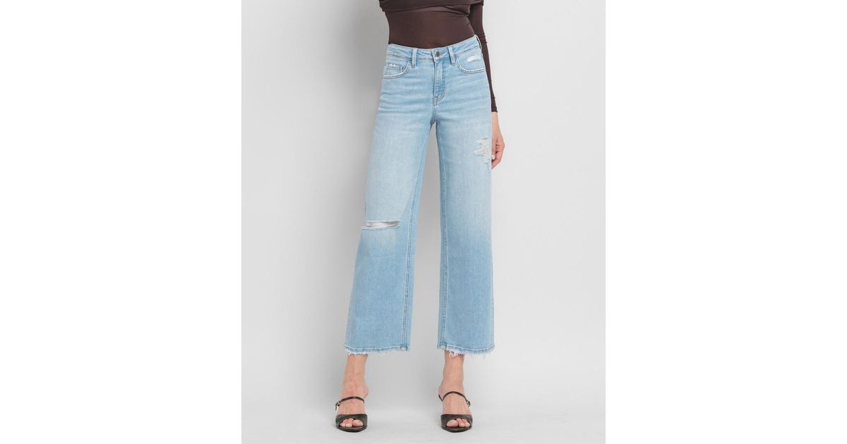 Flying Monkey High Rise Wide Leg Jeans in Blue | Lyst