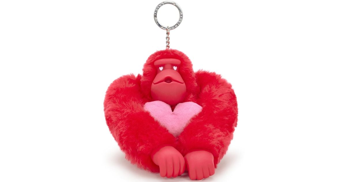 Kipling Valentine Extra Large Monkey Keychain in Red | Lyst