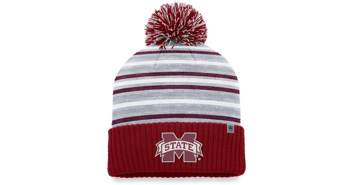 Top Of The World Mississippi State Bulldogs Dash Cuffed Knit Hat in Red ...
