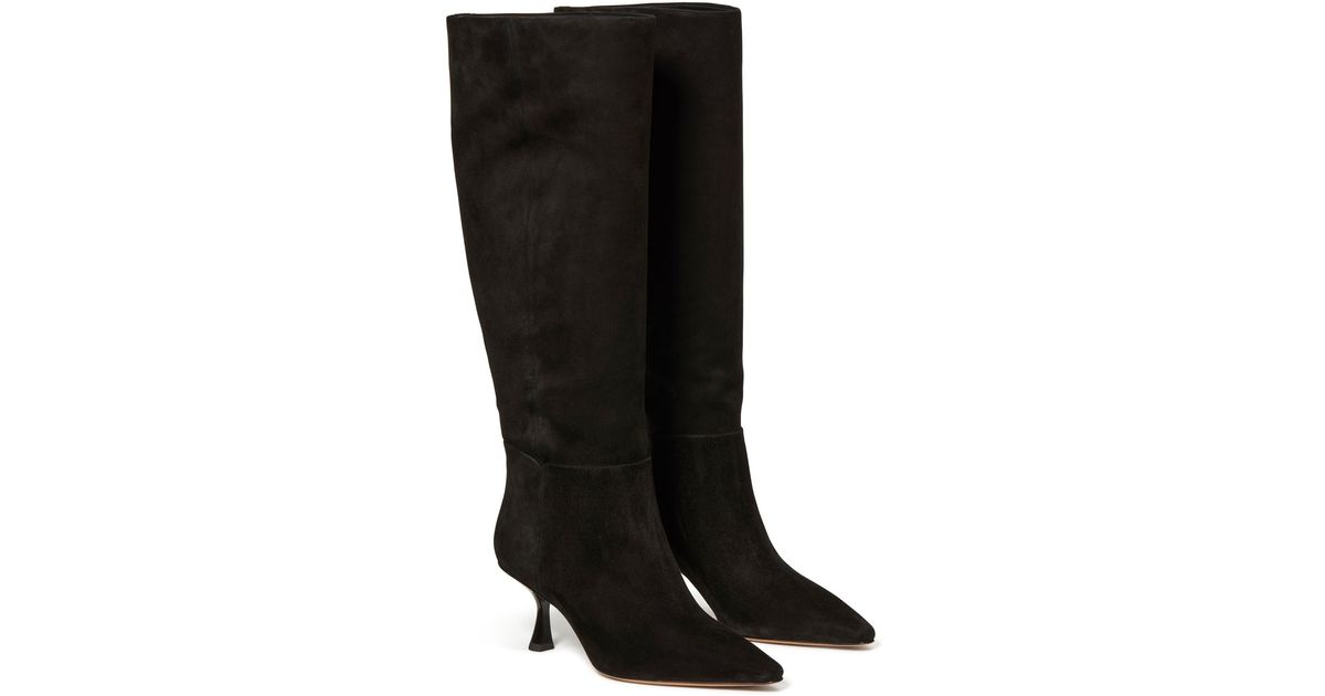 Kate Spade Adele Suede Stiletto Tall Boots in Black | Lyst